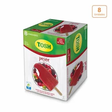 Pack Paleta Tosh Pasión x 8 unds x 72g c/u
