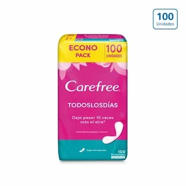 Protectores Carefree todos los días x 100 unds