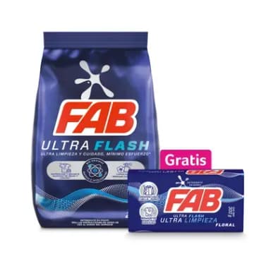 Detergente en polvo Fab Ultra Flash floral x 2Kg