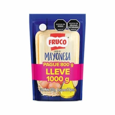 Mayonesa Fruco Paga 800g lleva 1.000g