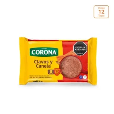 Chocolate Corona Clavos y Canela x 200g x 8 pastillas