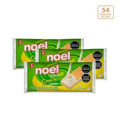 Galletas Wafers Noel Combi Vainilla Limón x 396g c/u