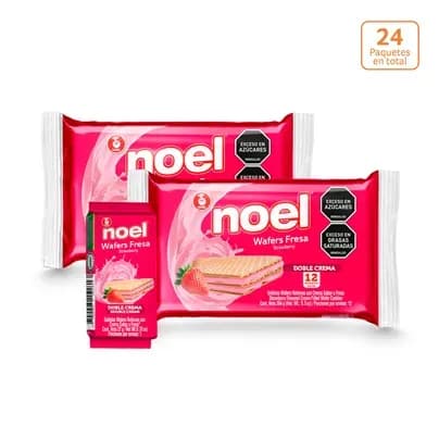 Galleta Wafers Noel fresa x 264g x 12 paquetes c/u